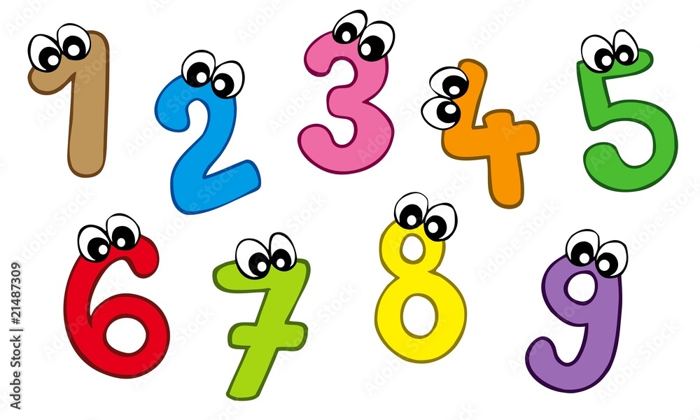 Cartoon numbers Stock Vector | Adobe Stock