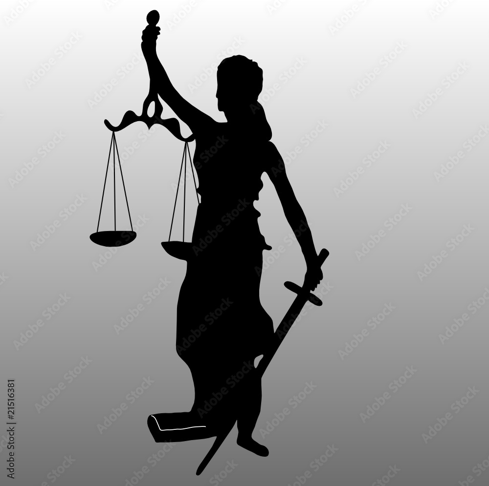 Justice statue silhouette Stock Vector | Adobe Stock