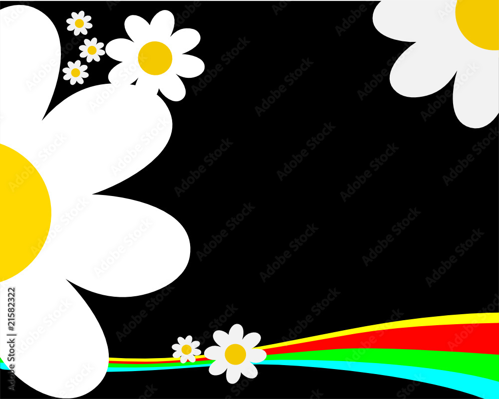 black background with flowers Stock Vector | Adobe Stock