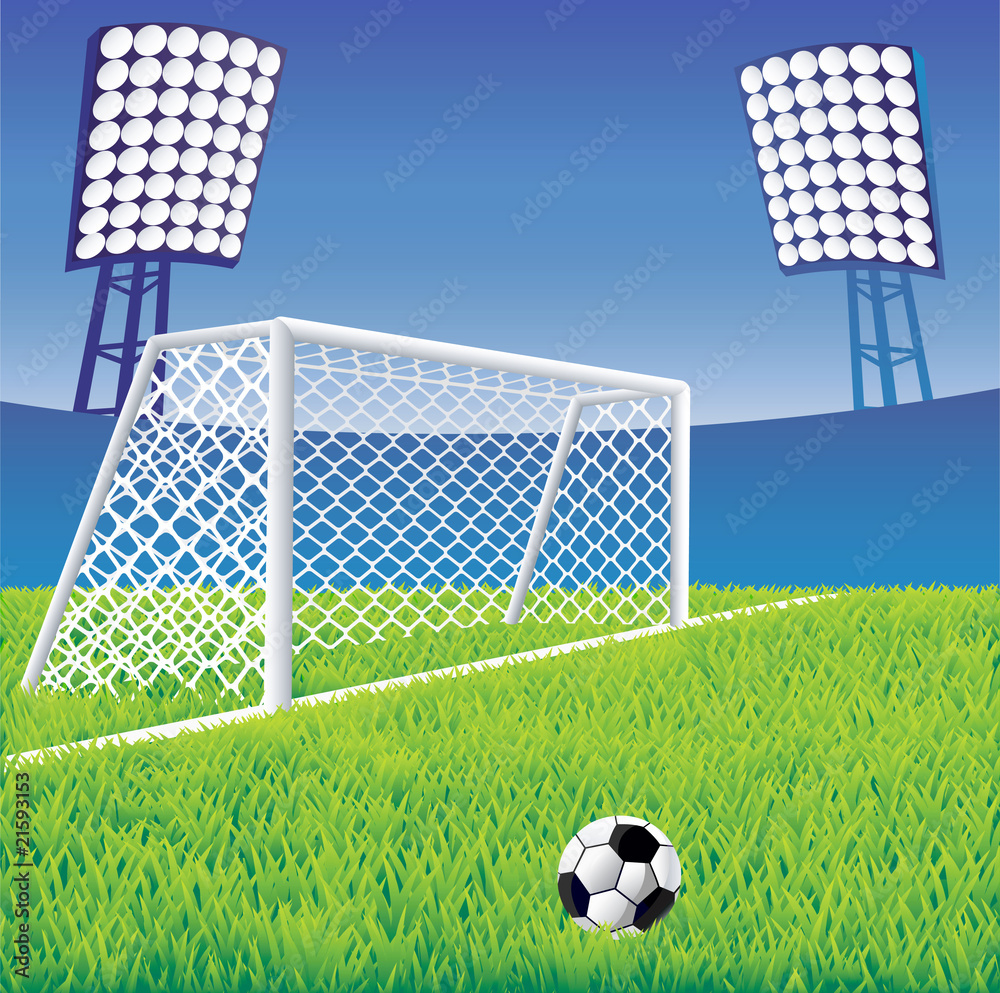 Soccer detailed goal and net. Vector illustration. Stock Vector | Adobe ...