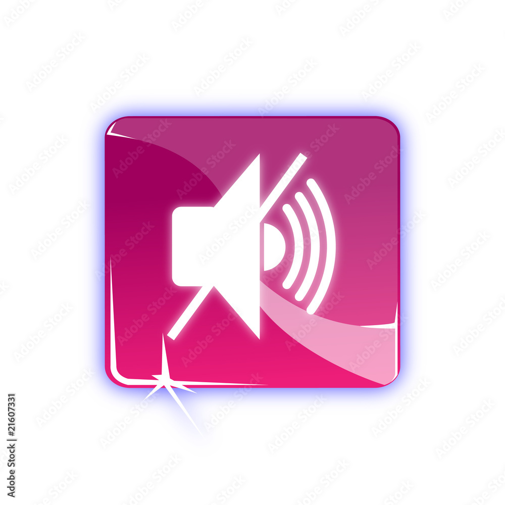 Picto son off rose - Icon mute Stock Vector | Adobe Stock