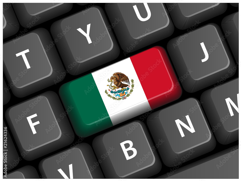 Mexican Flag Key on Keyboard (Mexico Vector Web Button) Stock Vector ...