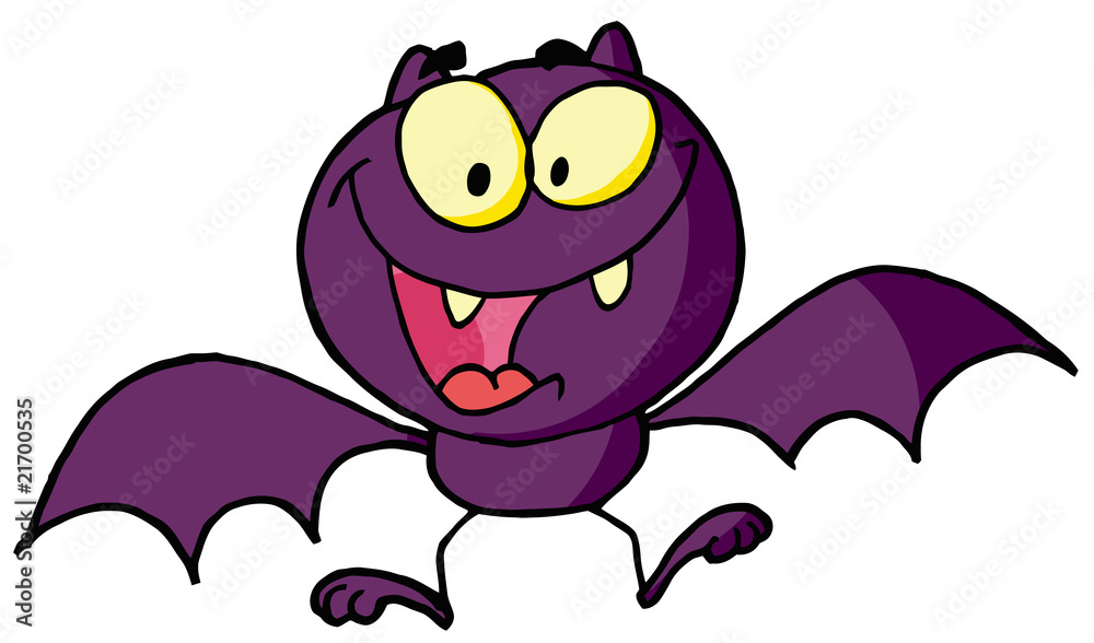 Cartoon character happy bat Stock Vector | Adobe Stock