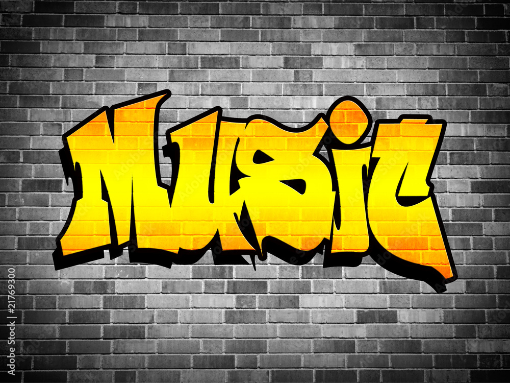 Wall Graffiti- Music Stock Illustration | Adobe Stock
