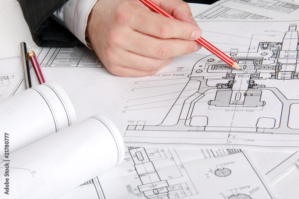 The technical drawing Stock Photo | Adobe Stock