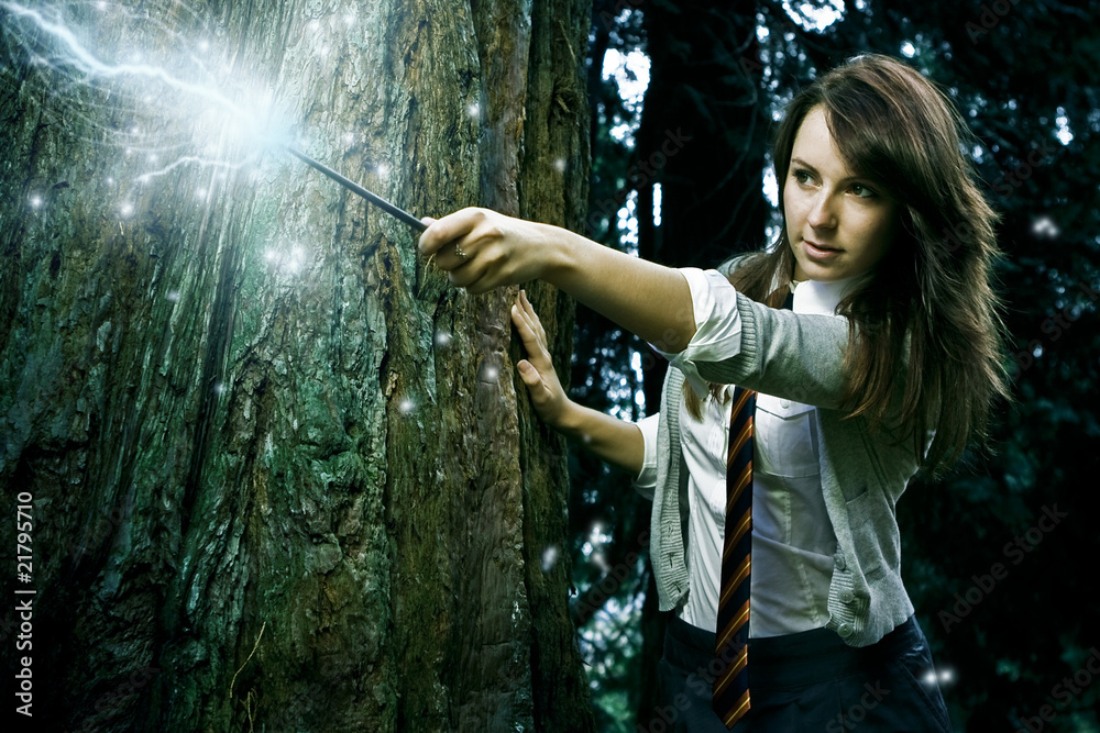 Wizard girl Stock Photo | Adobe Stock