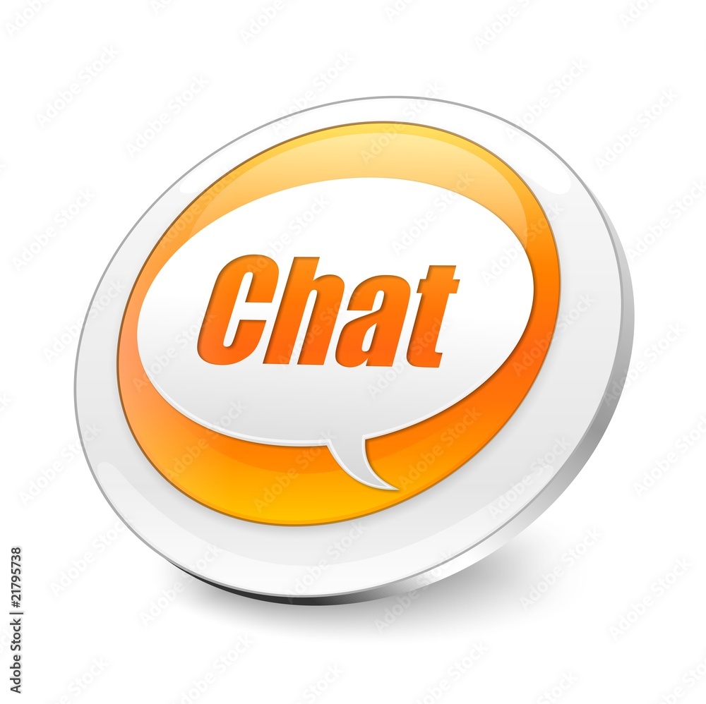 Orange 3d chat icon Stock Illustration | Adobe Stock