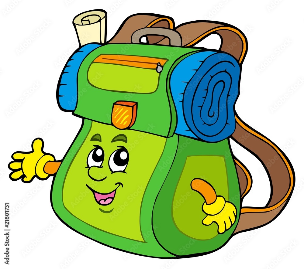 Cartoon backpack Stock Vector | Adobe Stock