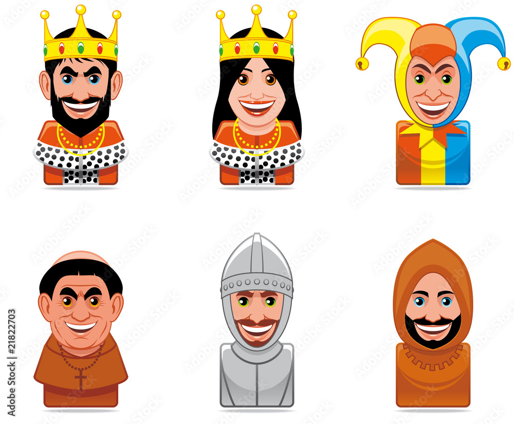 Cartoon people icons (middle ages) Stock Illustration | Adobe Stock