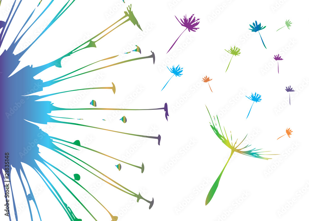 Bunte Pusteblume Stock Vector | Adobe Stock