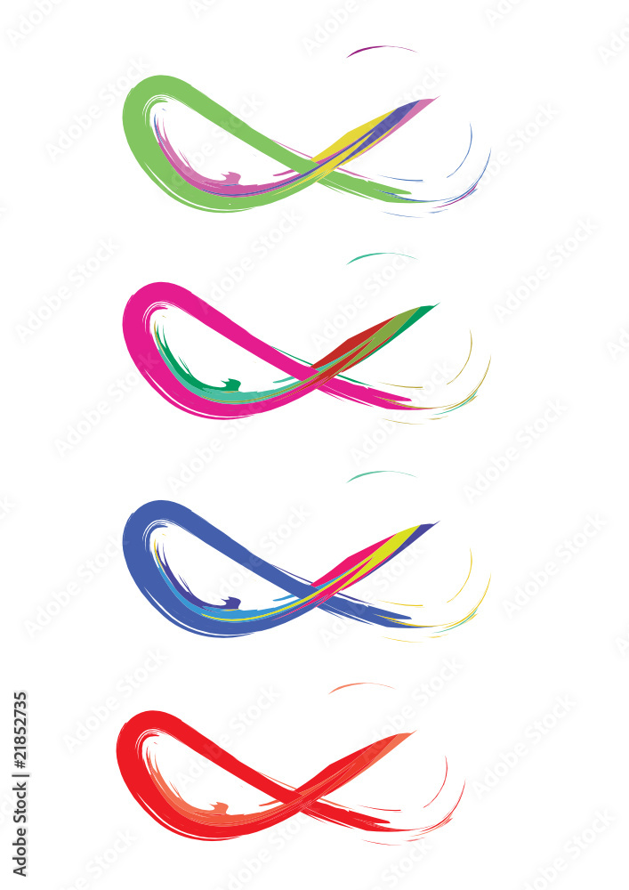 Infinity sign in brush strokes with different colors Stock Vector ...
