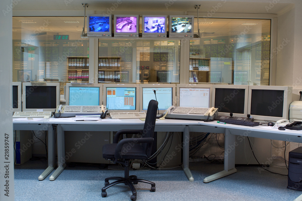 Control room of a russian nuclear power generation plant Stock Photo ...