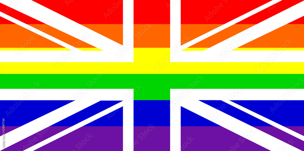 Union Jack rainbow flag Stock Illustration | Adobe Stock