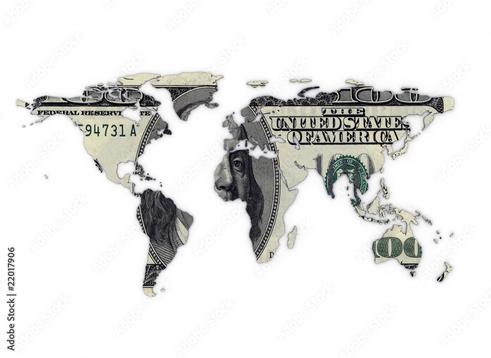 Money world map Stock Photo | Adobe Stock