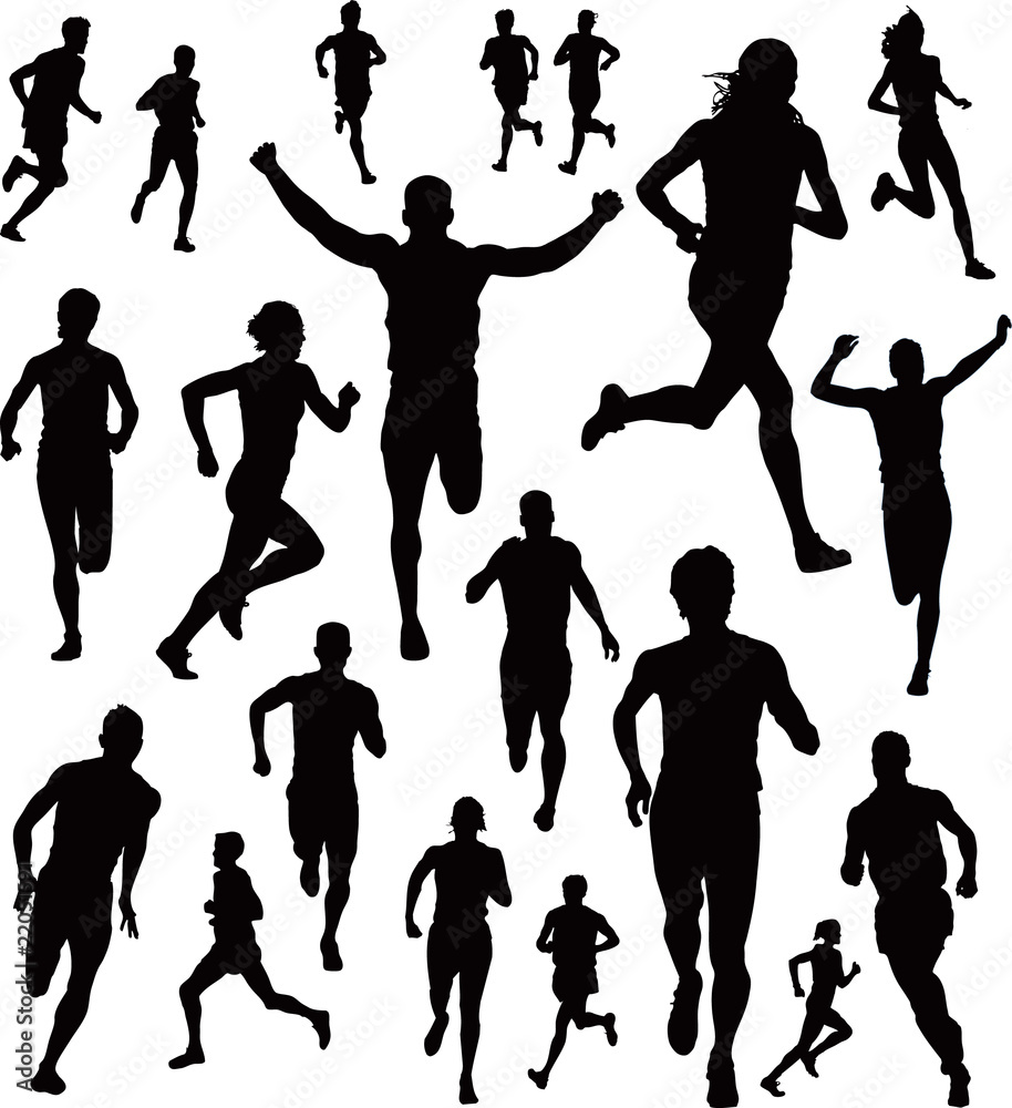 Runners Stock Vector | Adobe Stock