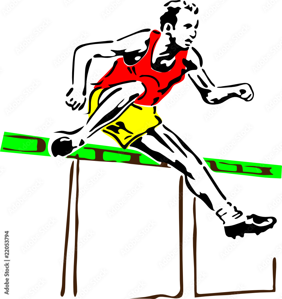 athlete jumps over the hurdles illustration Stock Vector | Adobe Stock