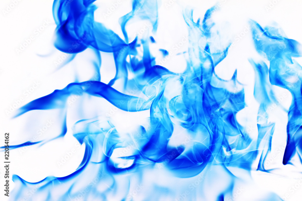 Abstract Blue Fire isolated on white background Stock Photo | Adobe Stock