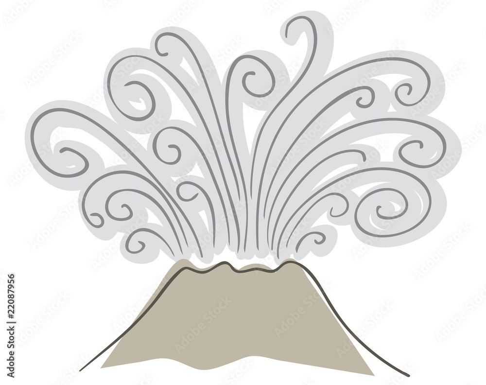 volcano drawing Stock Vector | Adobe Stock