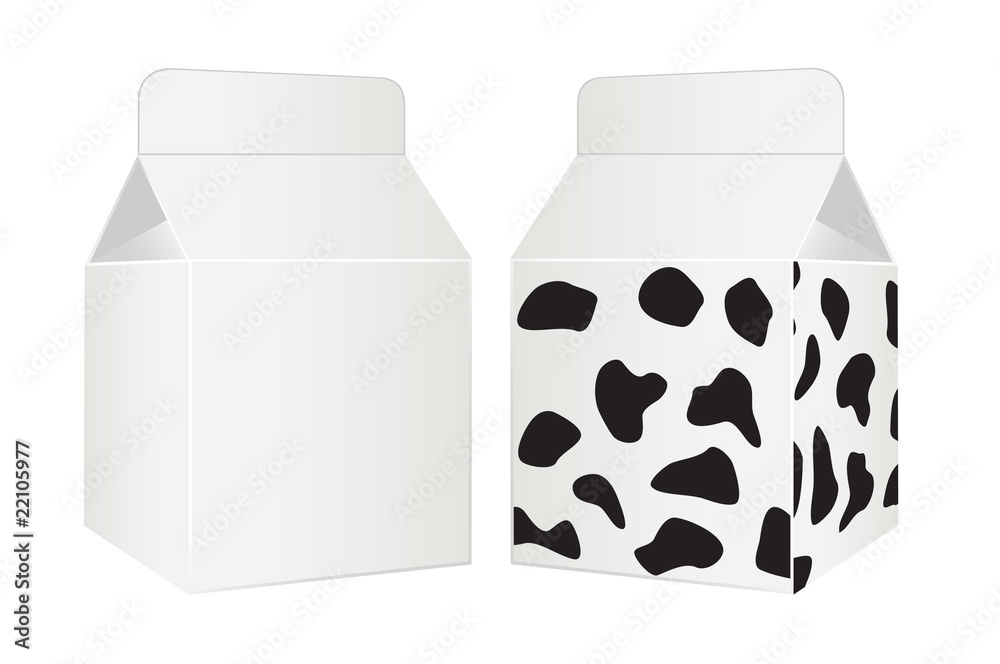 Two milk boxes. Vector illustration. No mesh, only gradient. Stock ...