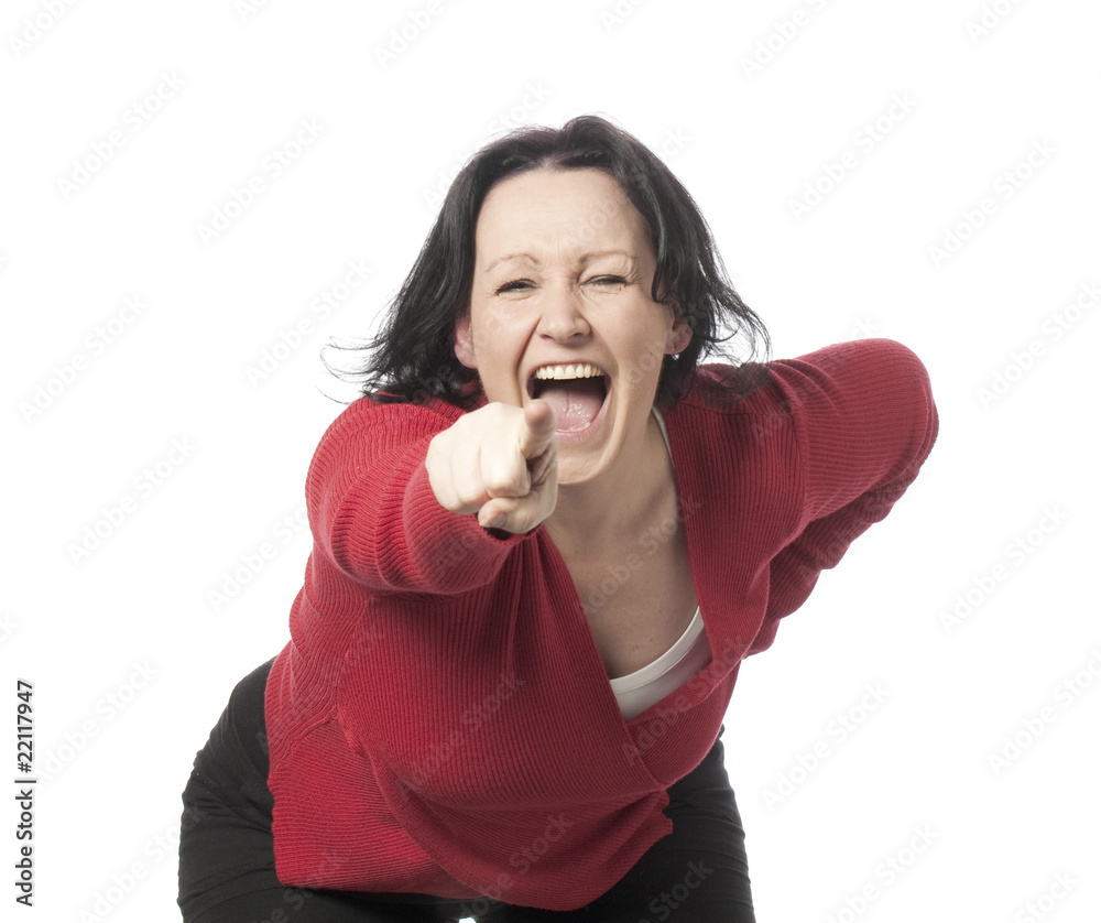 femme moquerie montrer du doigt Photos | Adobe Stock