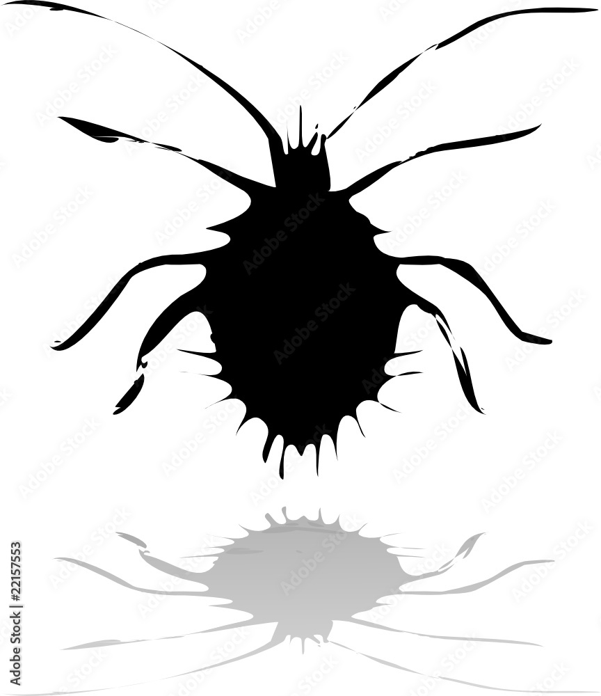bug vector isolated on white illustration silhouette Stock Vector ...