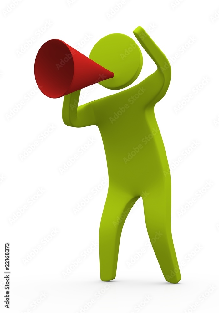 Person speaking using megaphone Stock Illustration | Adobe Stock