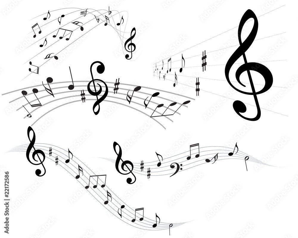 Music notes vector background Stock Vector | Adobe Stock