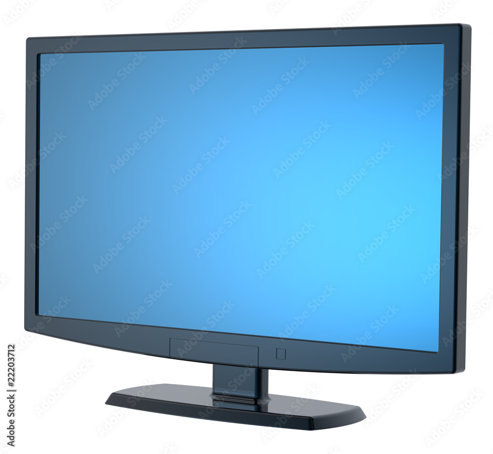 Black Lcd tv monitor on white background. Stock Illustration | Adobe Stock