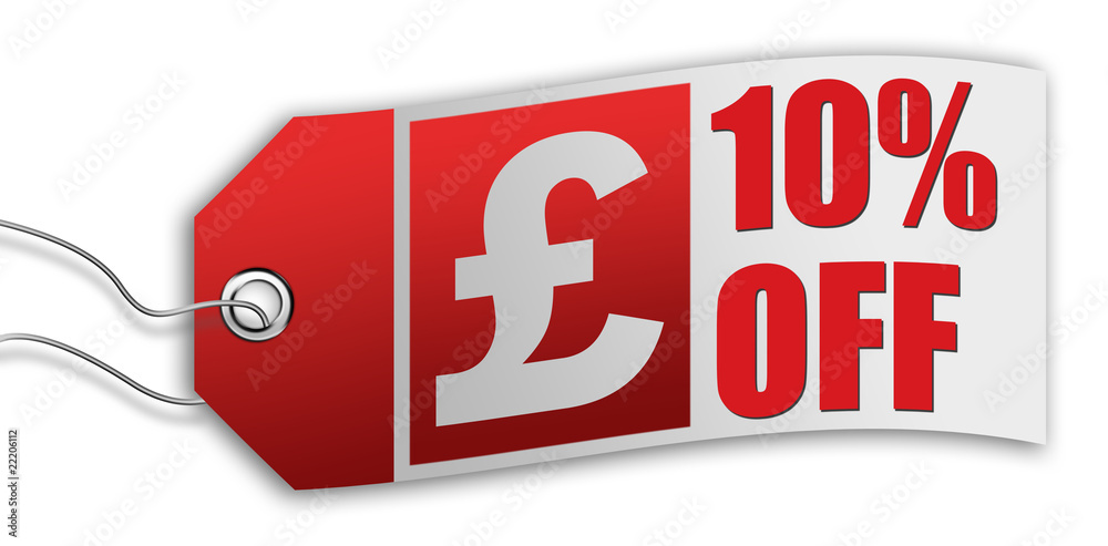 Price Tag / Label "10% Off with Pound Sign" Stock Illustration | Adobe ...