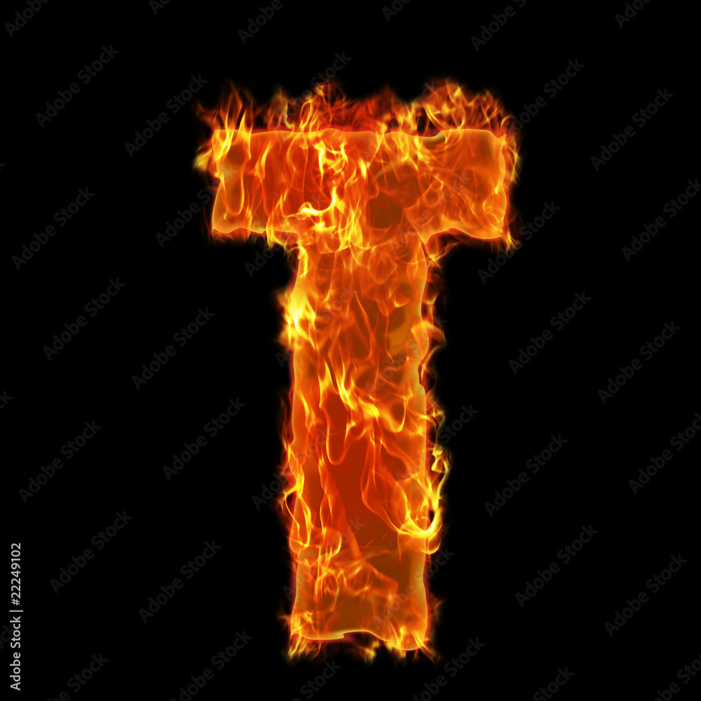 Letter T On Fire