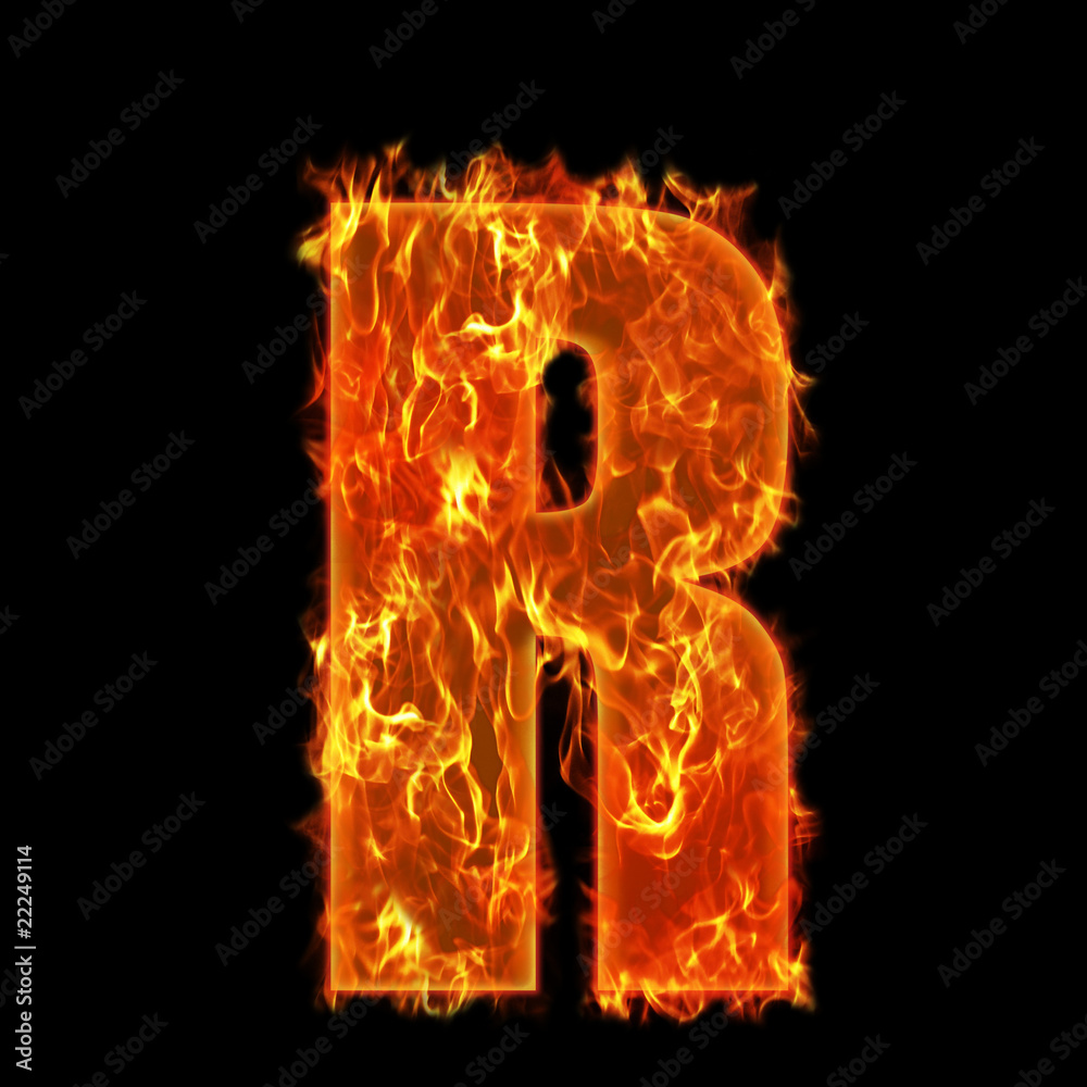 Burning Letter R