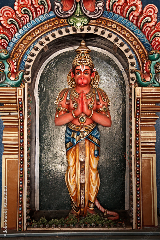 Hanuman statue in Hindu Temple. Sri Ranganathaswamy Temple. Tiru Stock ...