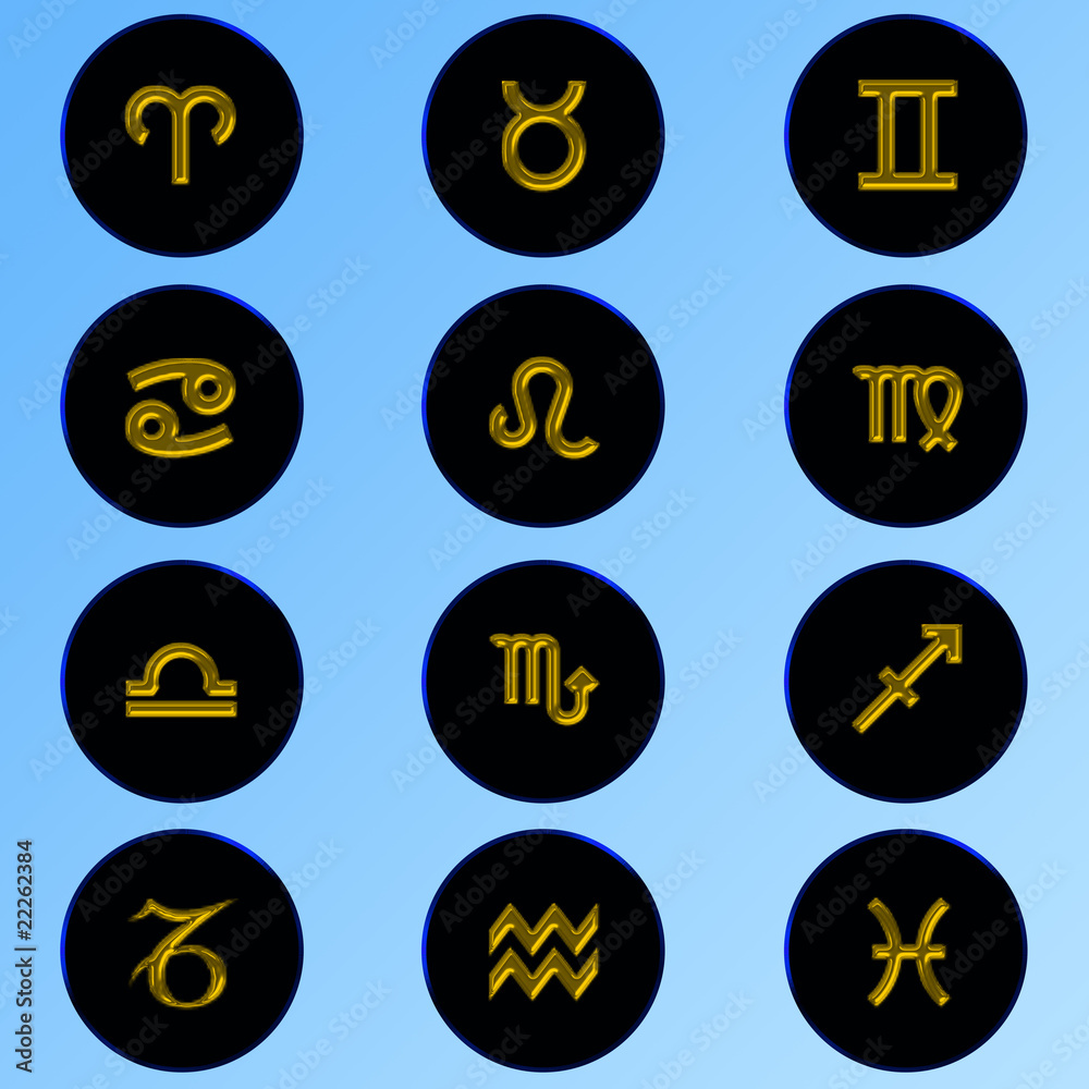 simbolos del zodiaco ilustração do Stock | Adobe Stock
