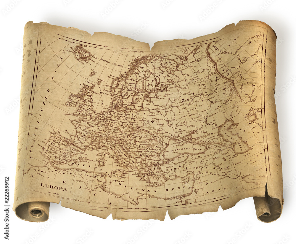 Ancient map of Europe Stock Photo | Adobe Stock