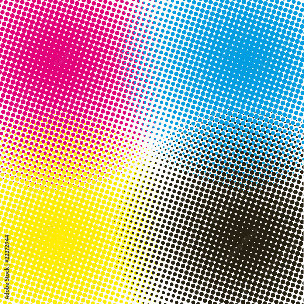 Halftone CMYK vector illustration background Stock Vector | Adobe Stock