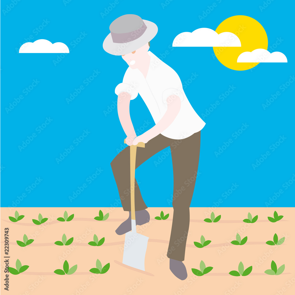vector of a Farmer sowing seeds illustration cartoon Stock Vector ...