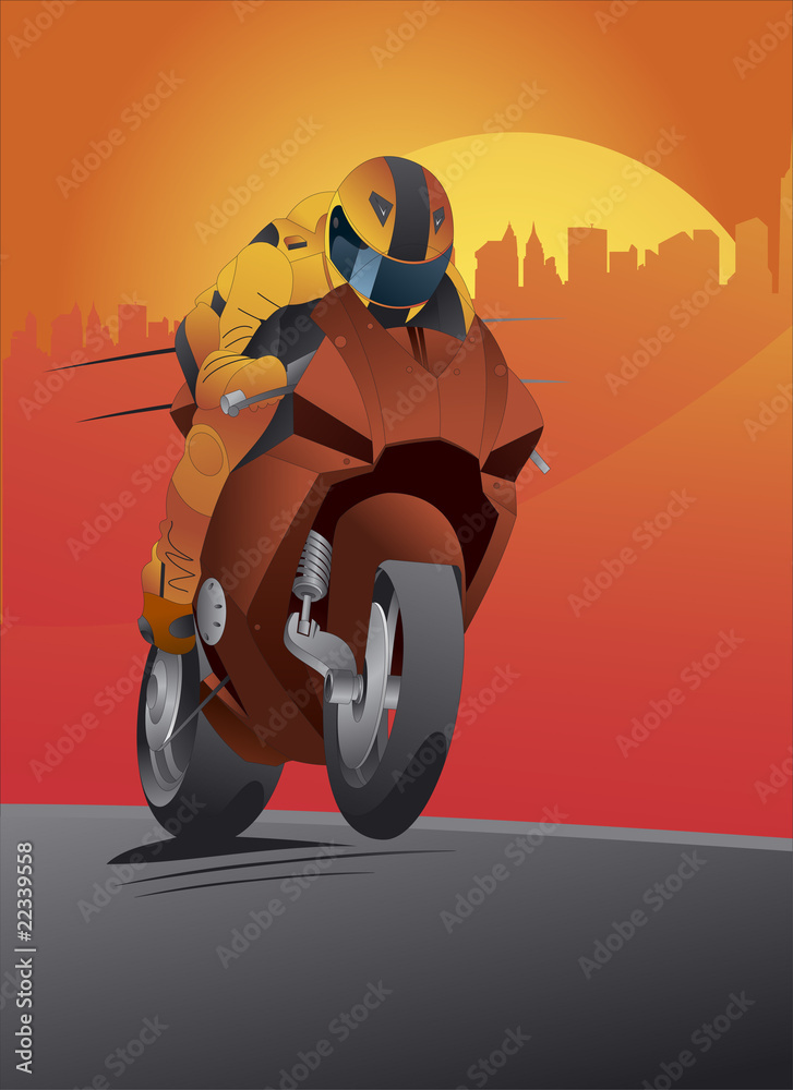 Motorcycle vector great details and driver with helmet Stock Vector ...