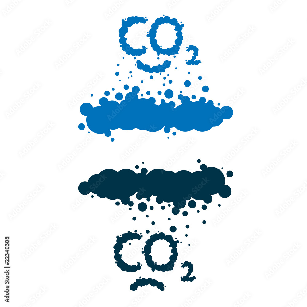 CO2 written as a black smoke clouds on white background Stock Vector ...