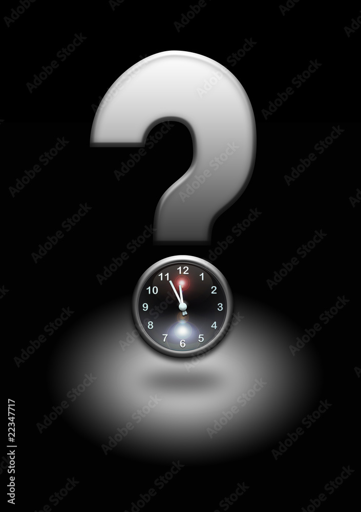 question mark with clock stop Stock Illustration | Adobe Stock