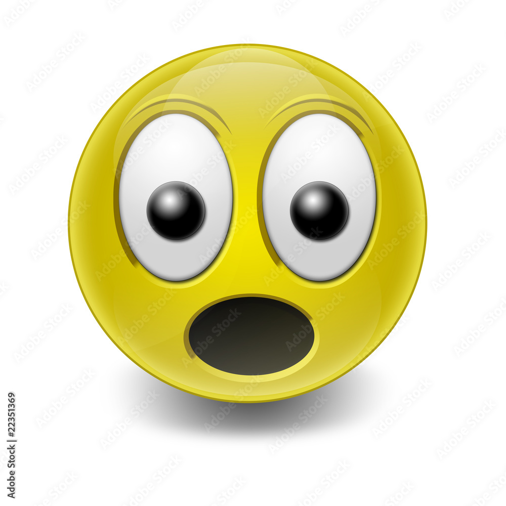 Esfera brillante amarilla con gesto de asombro ilustración de Stock ...