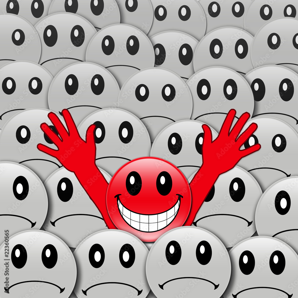 3d red smiley wins, success Stock Illustration | Adobe Stock