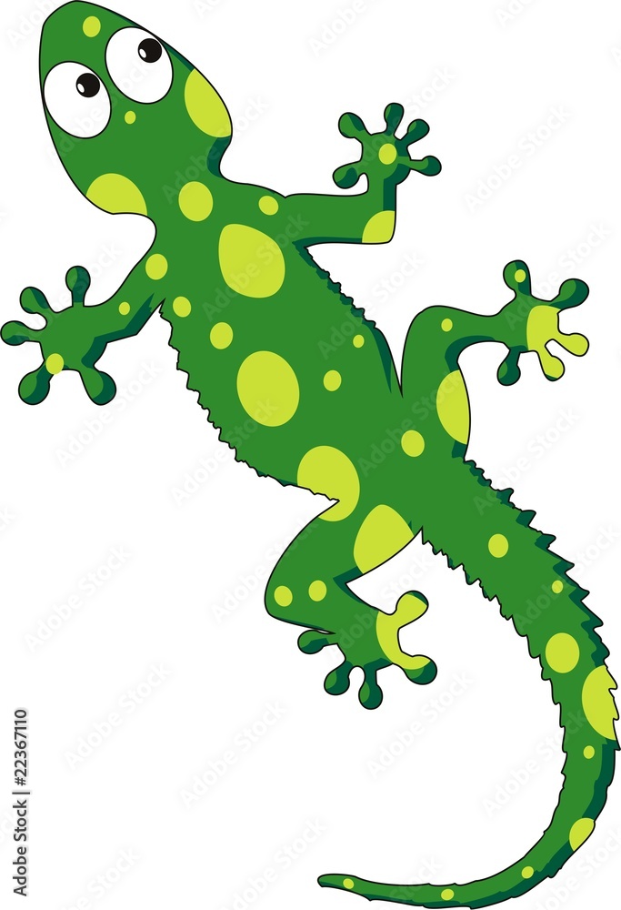 vector illustration of a green gecko Stock Vector | Adobe Stock