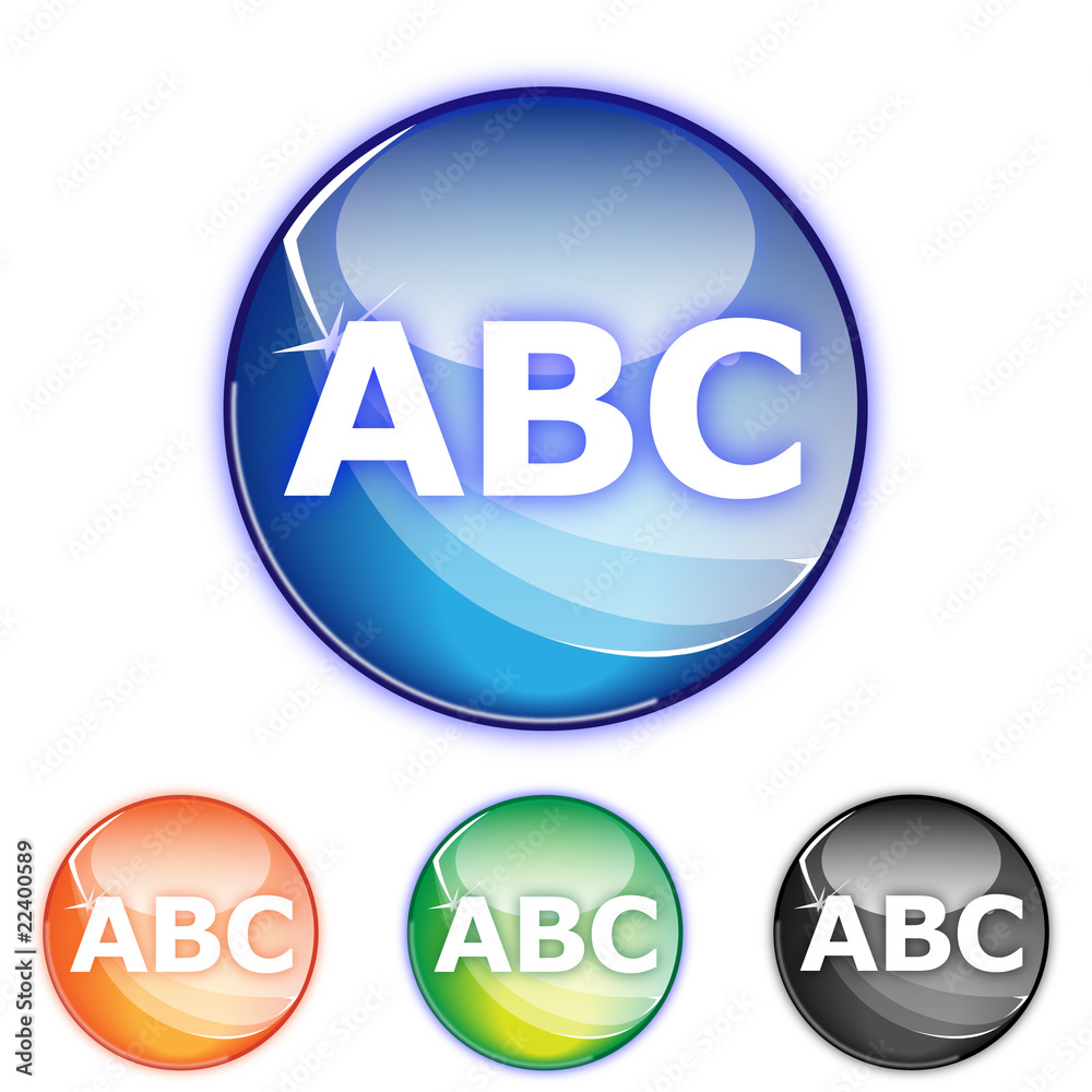 Vecteur Stock Picto lettres ABC - Icon letter abc - collection color ...