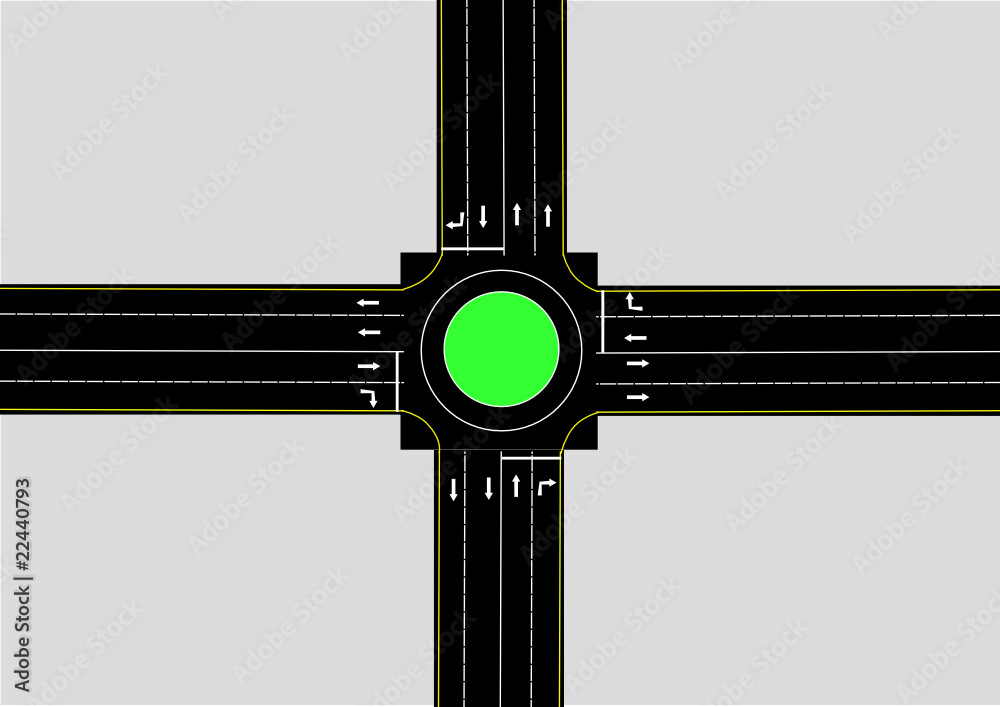 Traffic Drawing - Round About Stock Vector | Adobe Stock