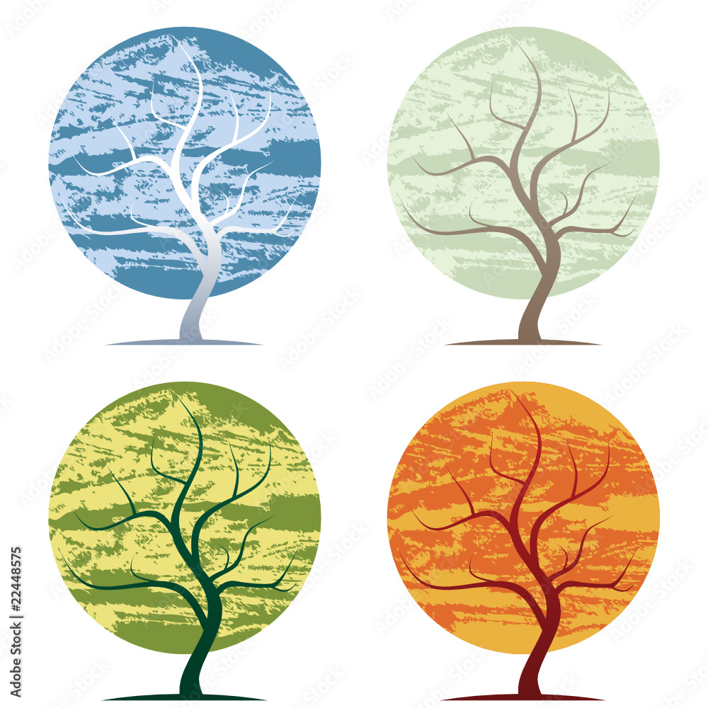 four seasons tree Stock Vector | Adobe Stock
