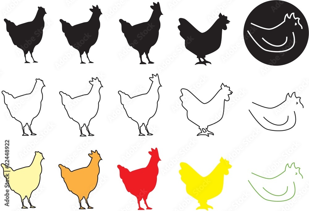 Pollo Icona - Chicken Icon Stock Vector | Adobe Stock