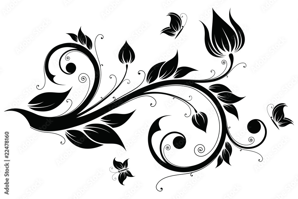 Floral design element, vector illustration Stock Vector | Adobe Stock