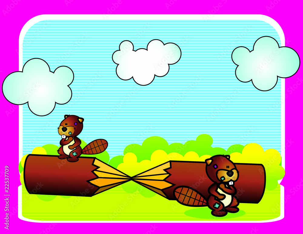 Cartoon beaver vector Stock Vector | Adobe Stock