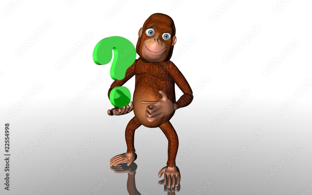 Affe Fragezeichen grün Stock Illustration | Adobe Stock