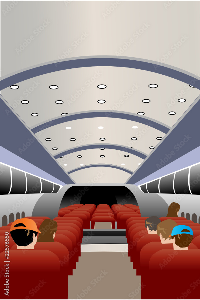 Inside an Airplane Stock Vector | Adobe Stock